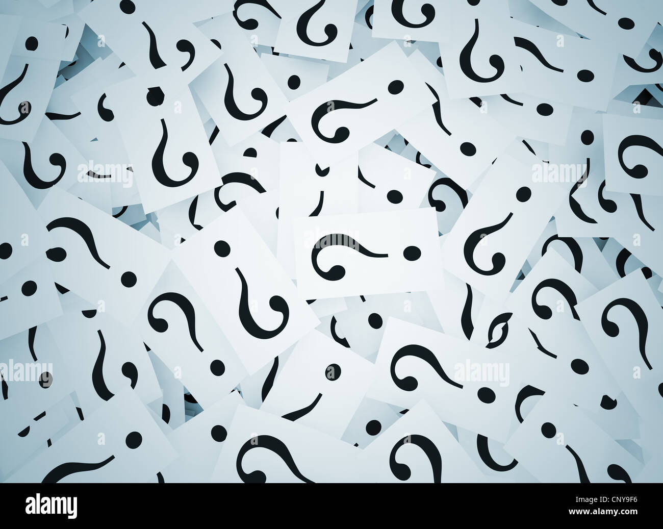 Fragezeichen-Symbol auf Papier Sticker Stockfotografie - Alamy