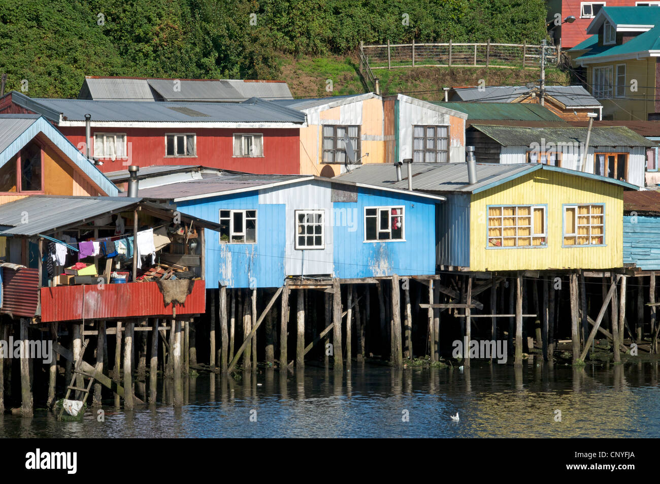 Häuser auf Stelzen oder Palafitos Castro Chiloe Insel Chile ...