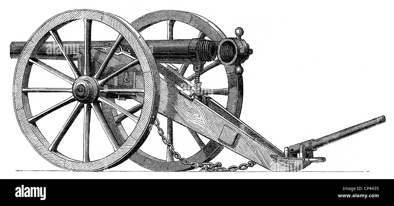 Militär, Artillerie, Kanone, Whitworth riflowed breech loader, Patent ...