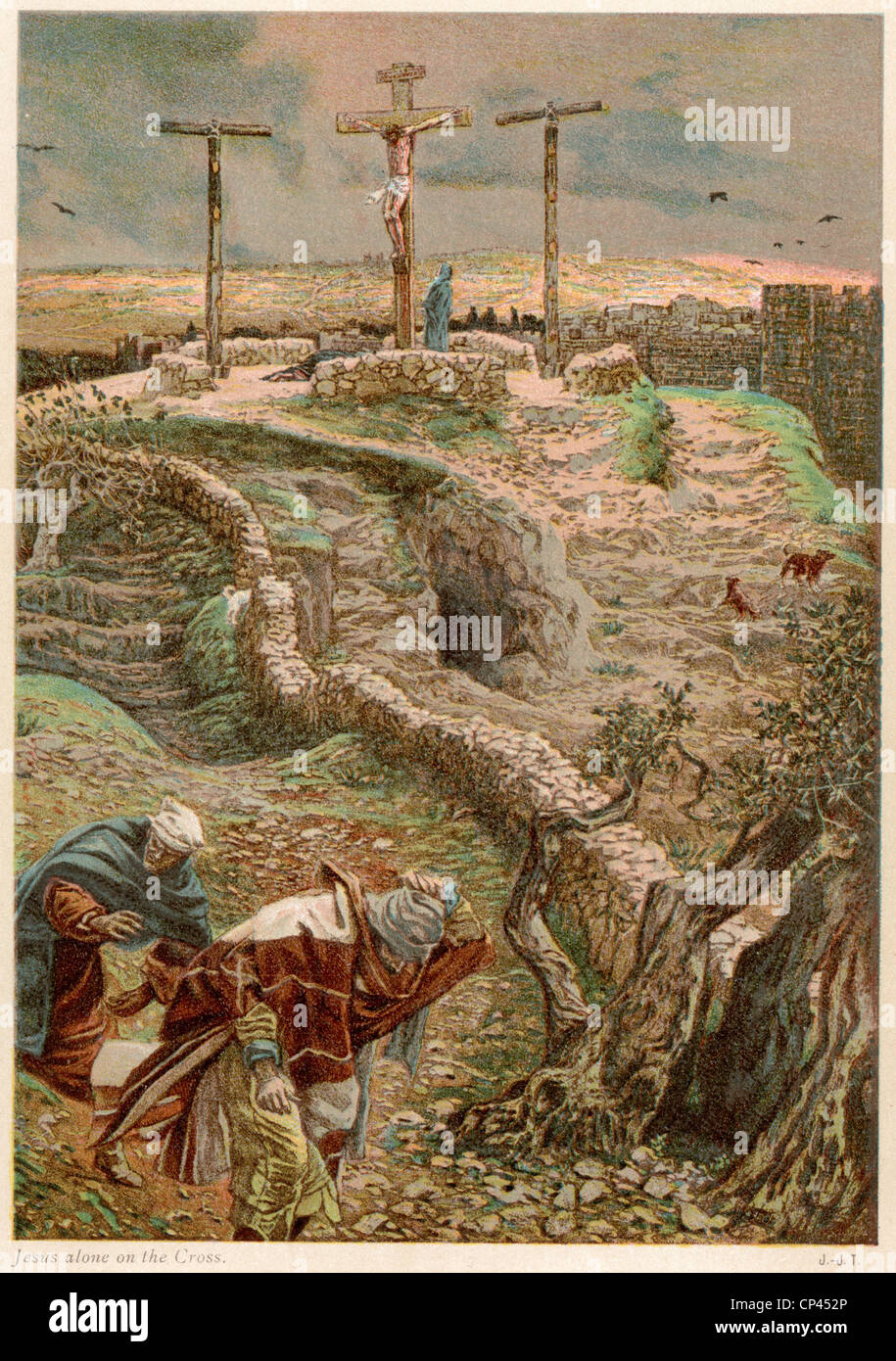 Lithographie von Jesus Christus am Kreuz, Gemälde von James Tissot Stockfotografie - Alamy