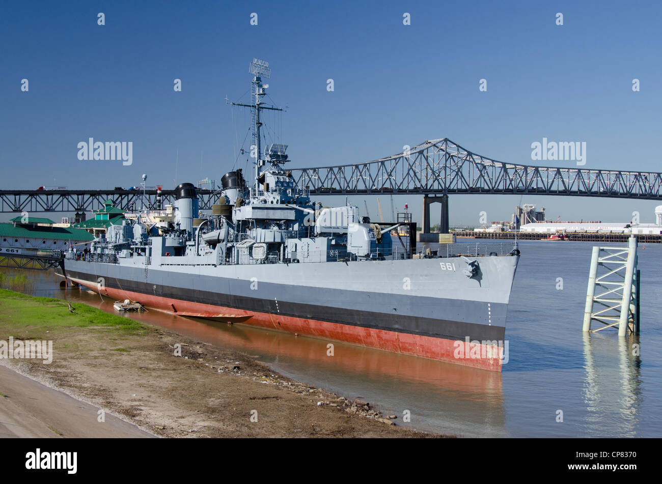 Louisiana in Baton Rouge. Mississippi River Port. USS Kidd Veterans ...