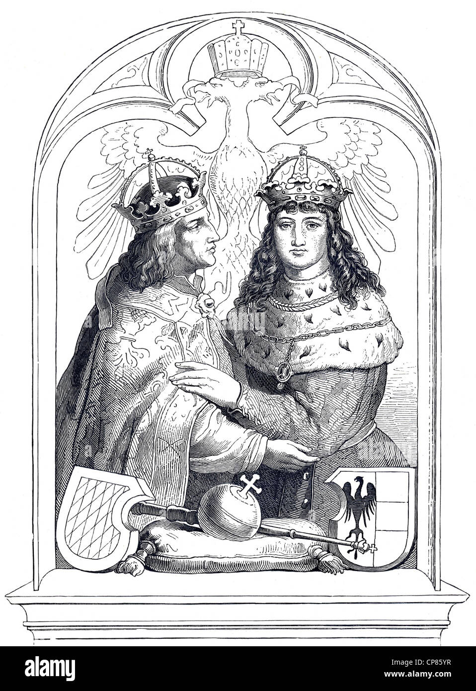 Louis IV der Bayer, 1281-1347, historische Abbildung, 19. Jahrhundert ...