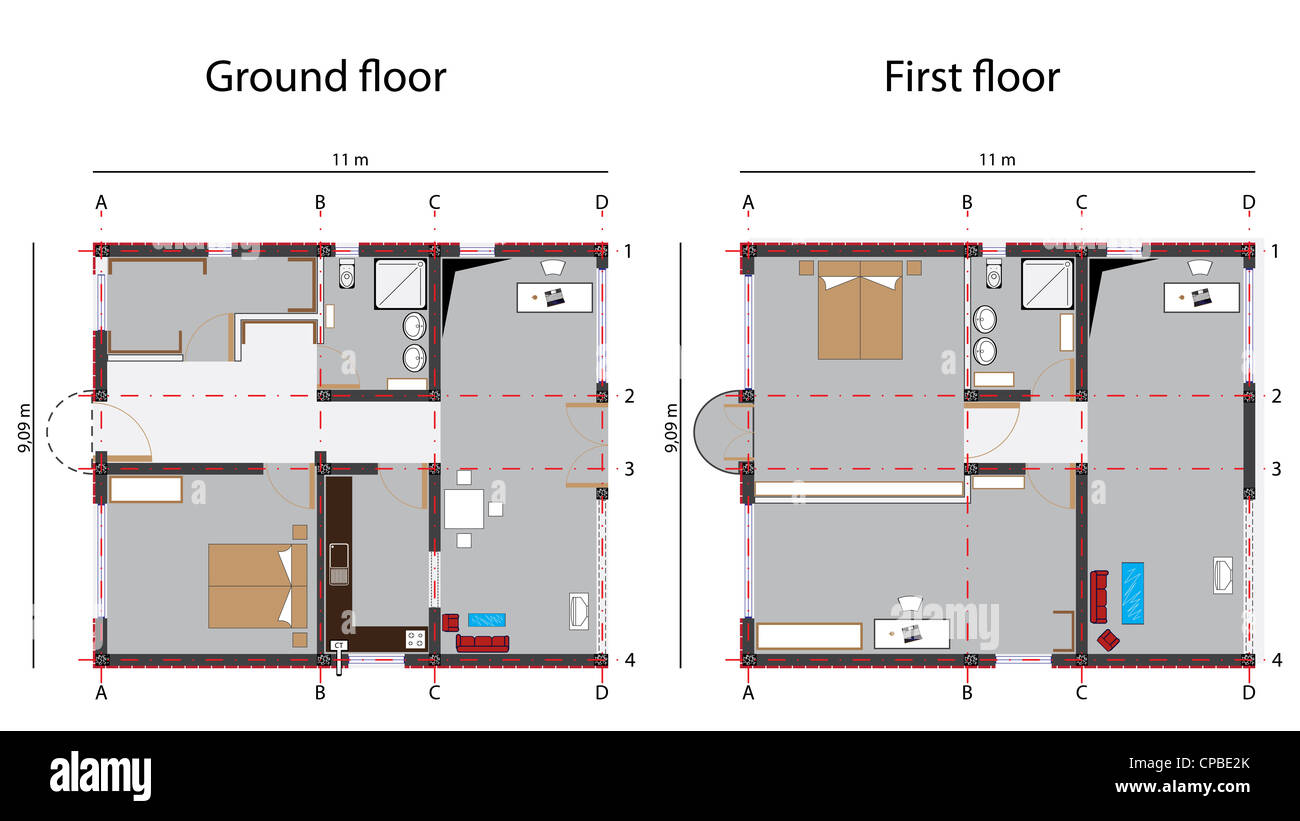 Erdgeschoss grundriss -Fotos und -Bildmaterial in hoher Auflösung – Alamy