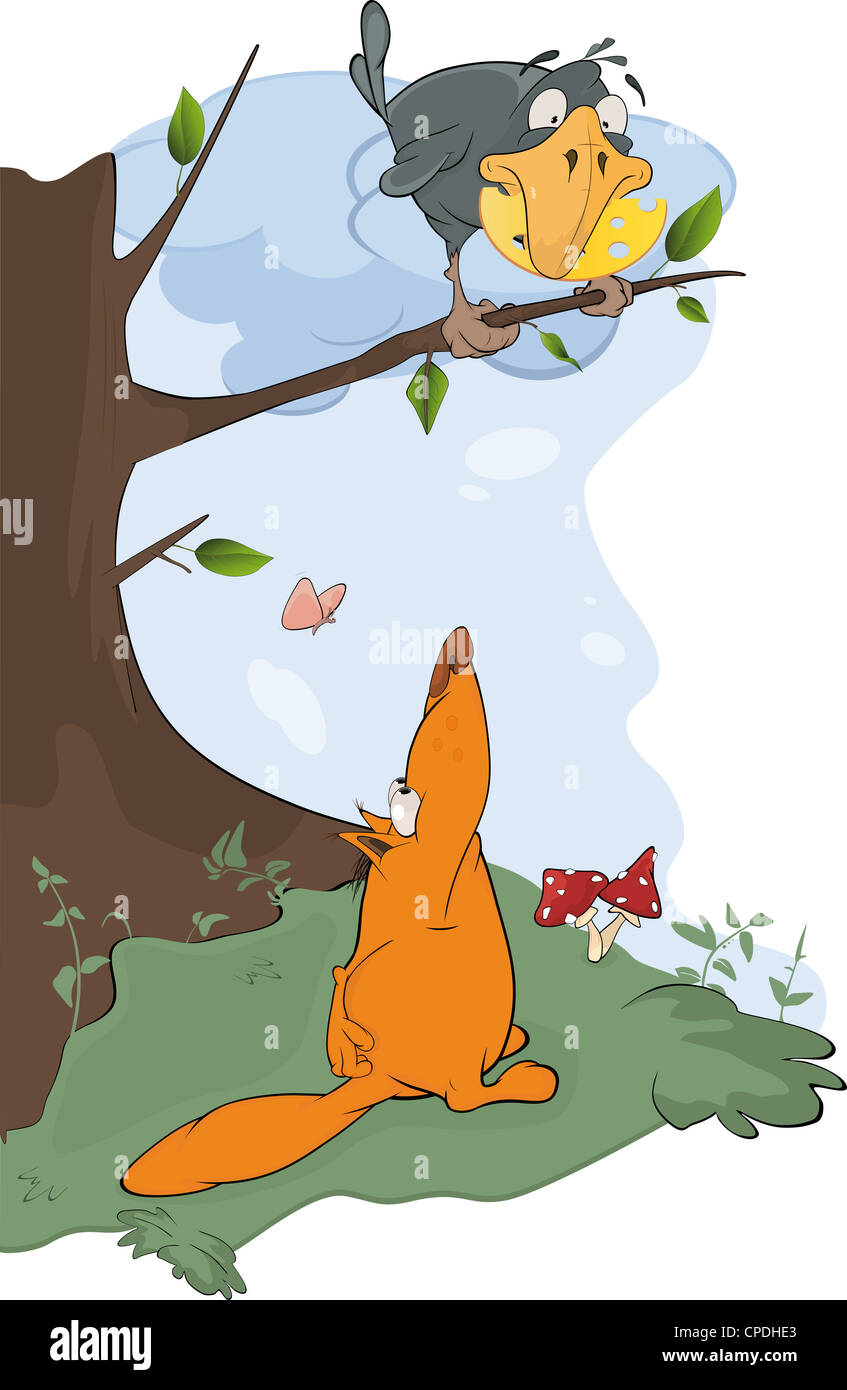 Rabe und Fuchs Märchen Stockfotografie - Alamy