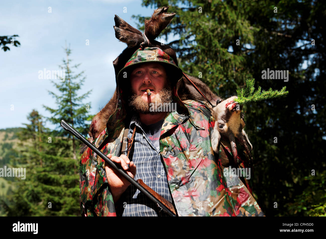 Jäger, Jäger, Beute, Gämse, Rupicapra, Glaubenbielen, Herbst, Herbst ...