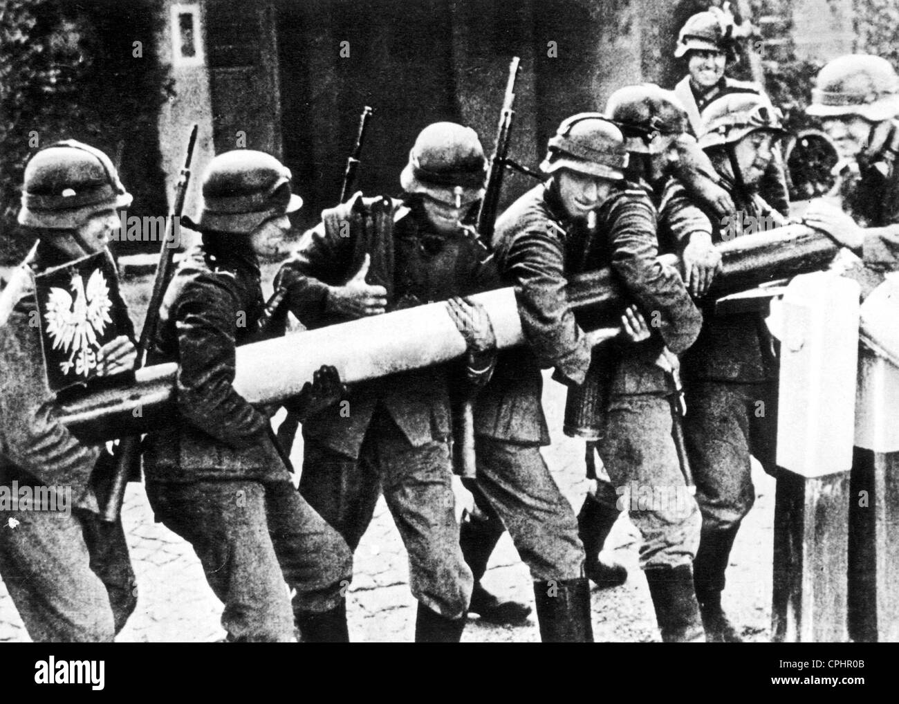 Deutsche Soldaten an der polnischen Grenze, 1939 Stockfotografie - Alamy