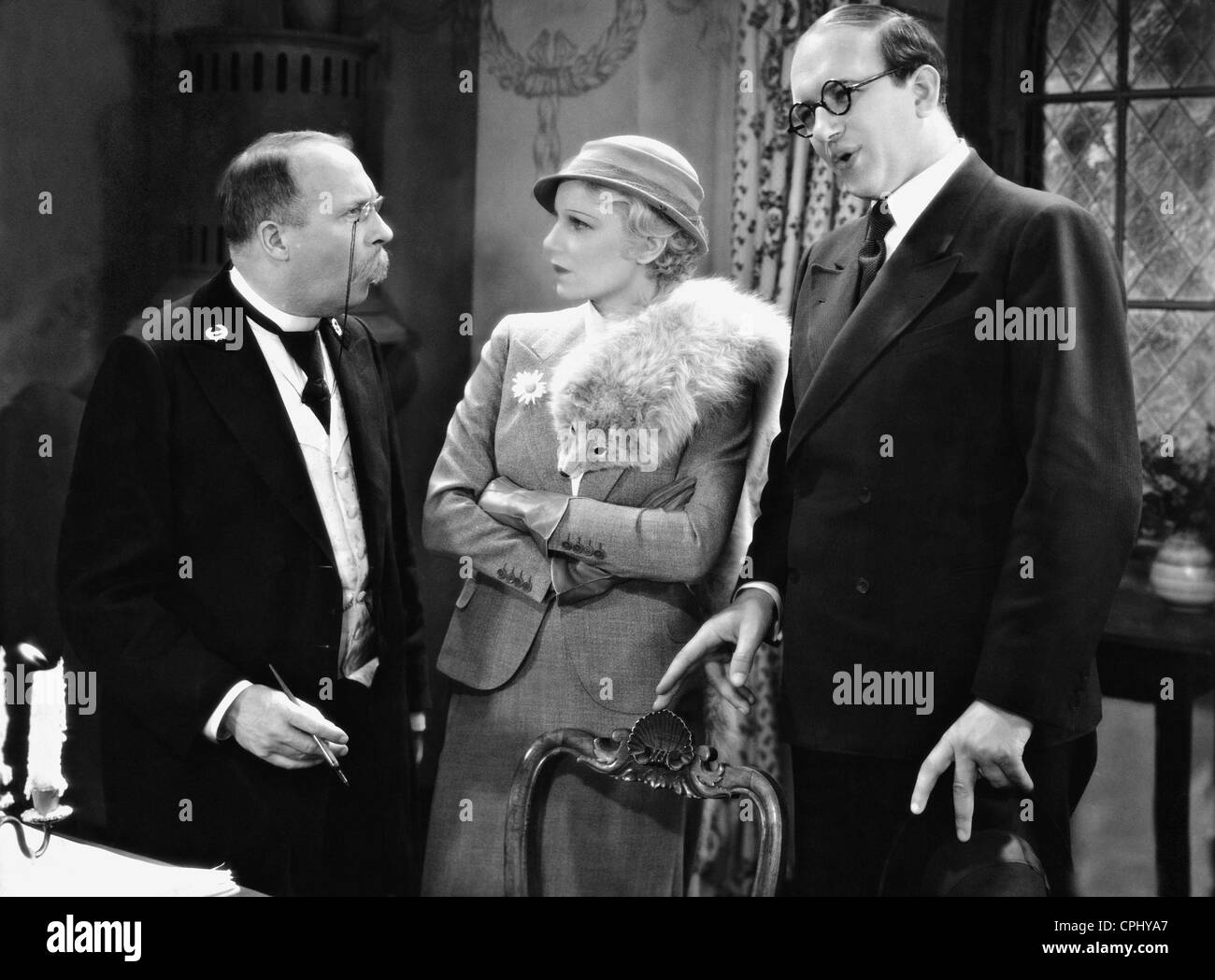 Ernst Behmer, Maria Meissner und Werner Finck im "Das Tankmaedel", 1933 ...