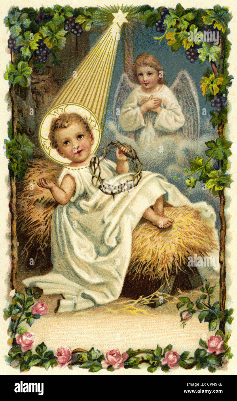 Religion, Christentum, Jesus Christus, das Kind Jesus in der Krippe ...