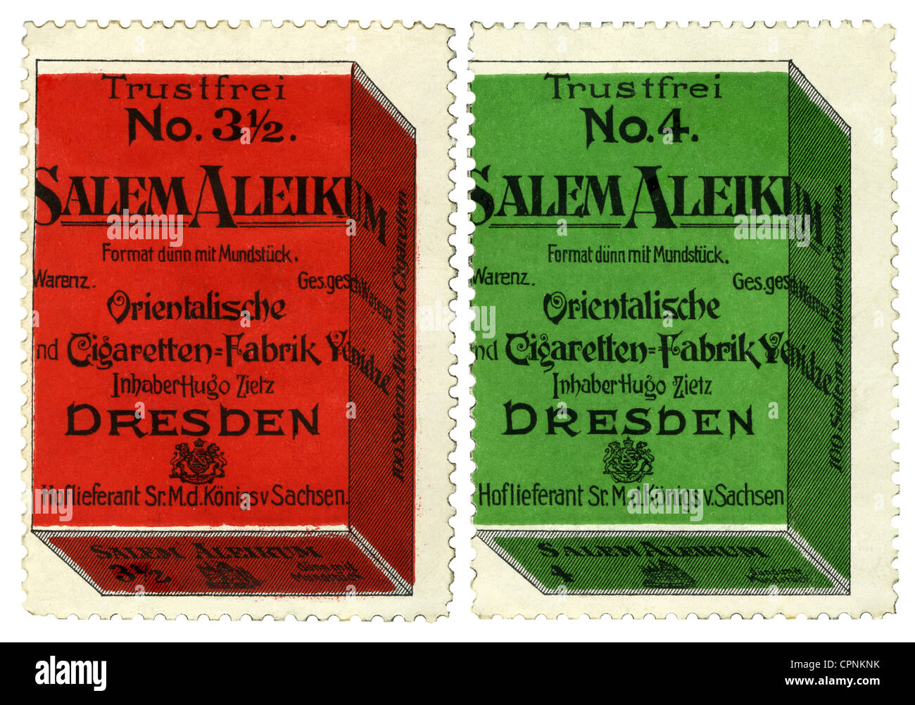 Tabak, zwei Zigarettenschachtel, Zigarettenwerbung, Salem Aleikum ...