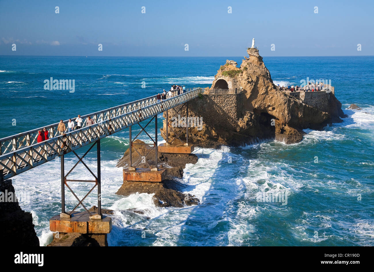 Frankreich, Pyrenees Atlantiques, Biarritz, Rocher De La Vierge (die ...