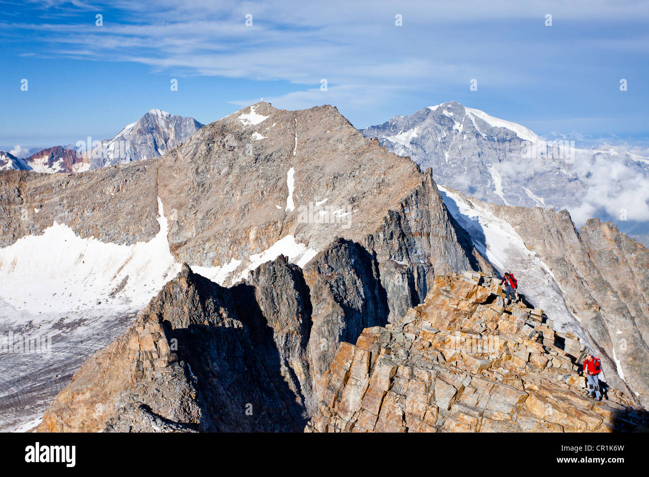 Zeigen Sie während des Aufstiegs zu Mt Hoher Angelus, Ortler Range ...