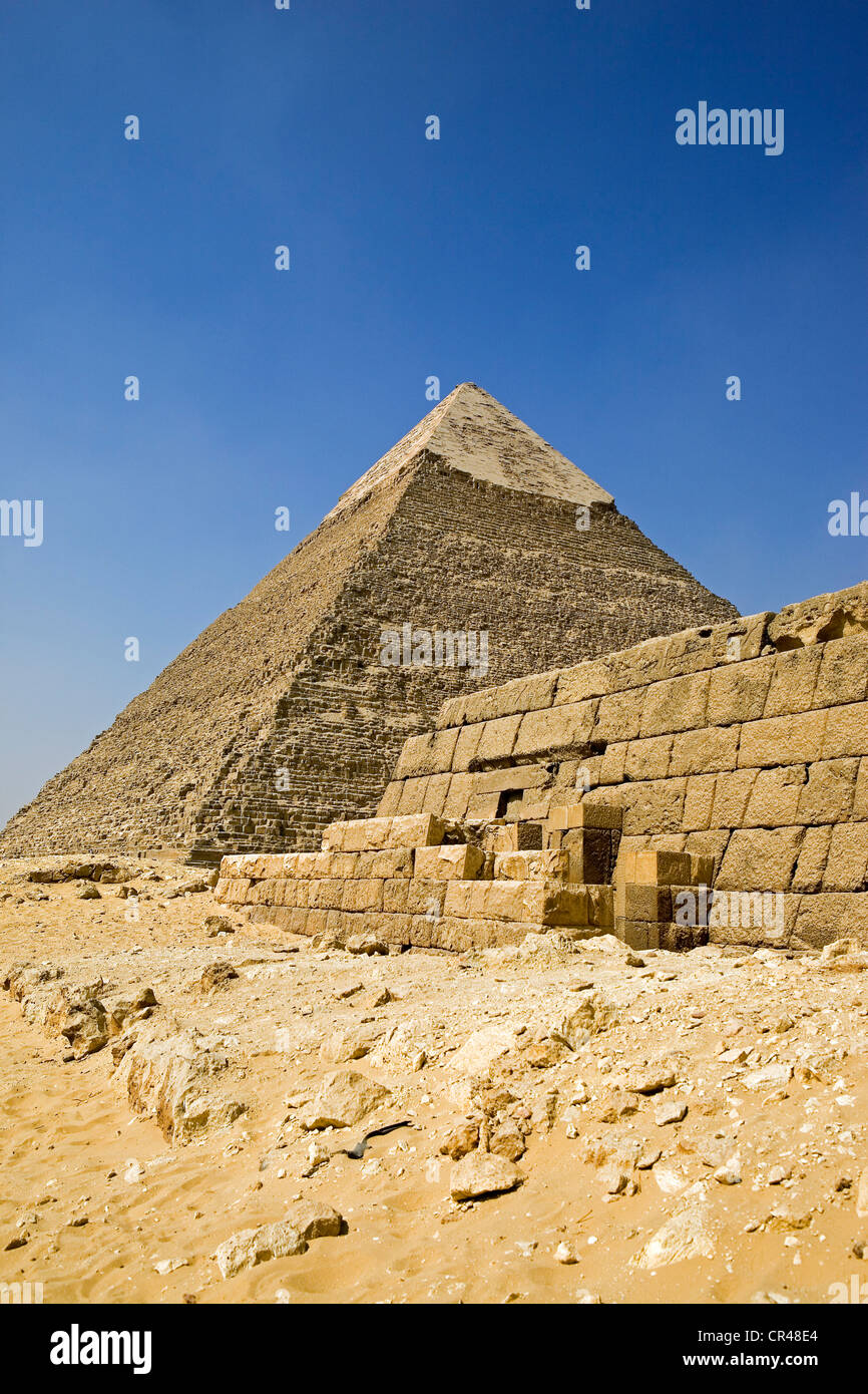 Ägypten, Kairo, Guizeh, UNESCO-Welterbe, (Chephren) Chephren-Pyramide ...