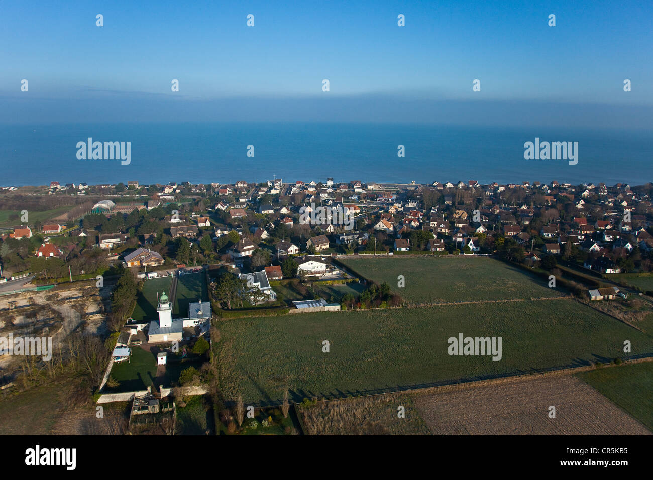 Frankreich, Calvados, Ver Sur Mer (Luftbild Stockfotografie - Alamy