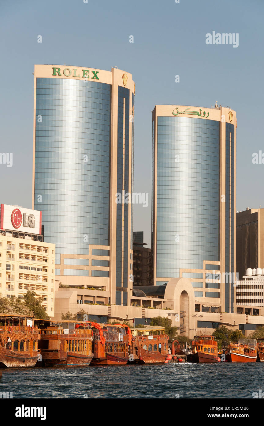 Elk206-2054v Vereinigte Arabische Emirate, Dubai, Deira Skyline mit ...