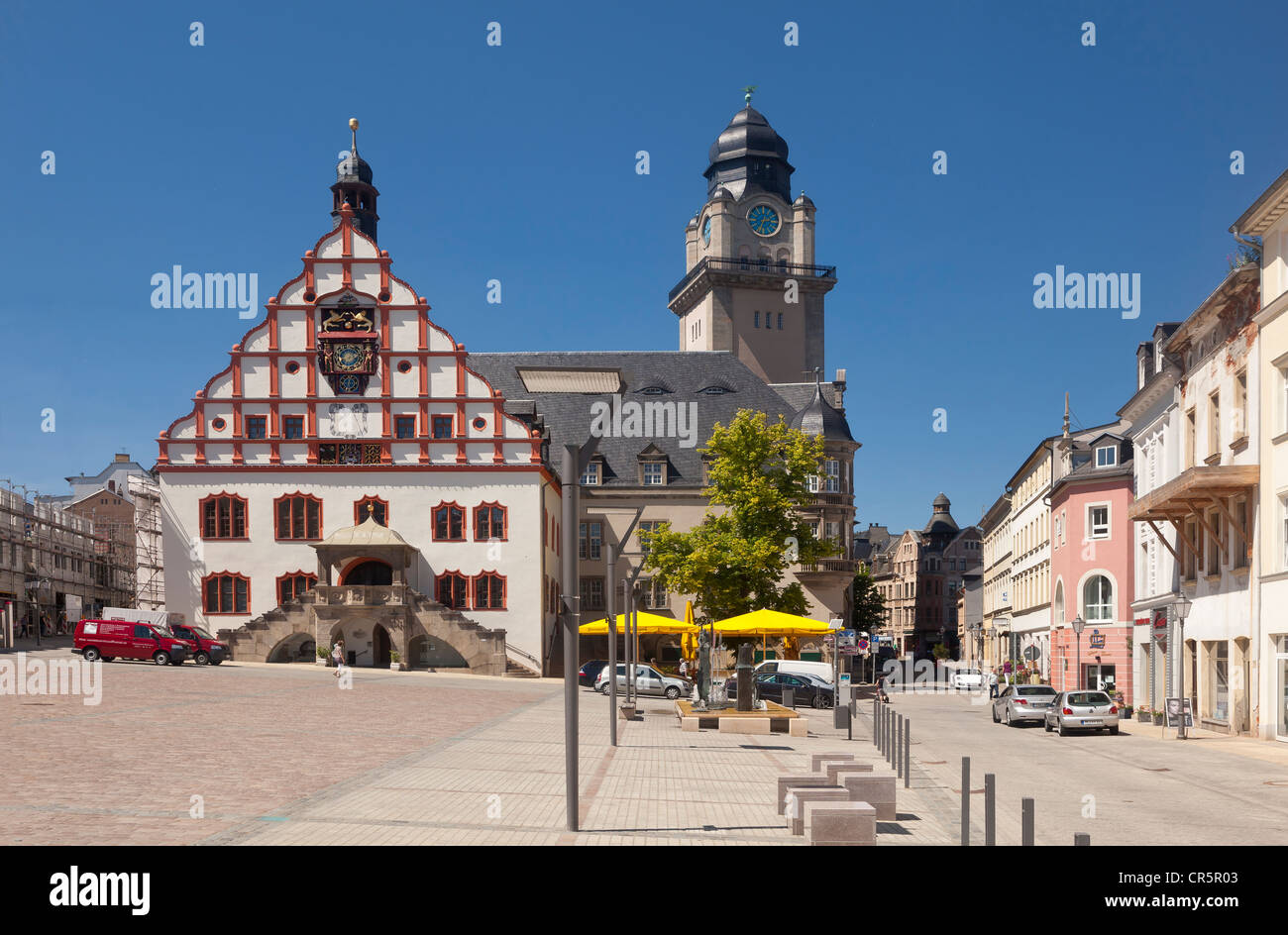 Plauen altes Rathaus, Rathausturm, Marktplatz, Plauen, Vogtland ...