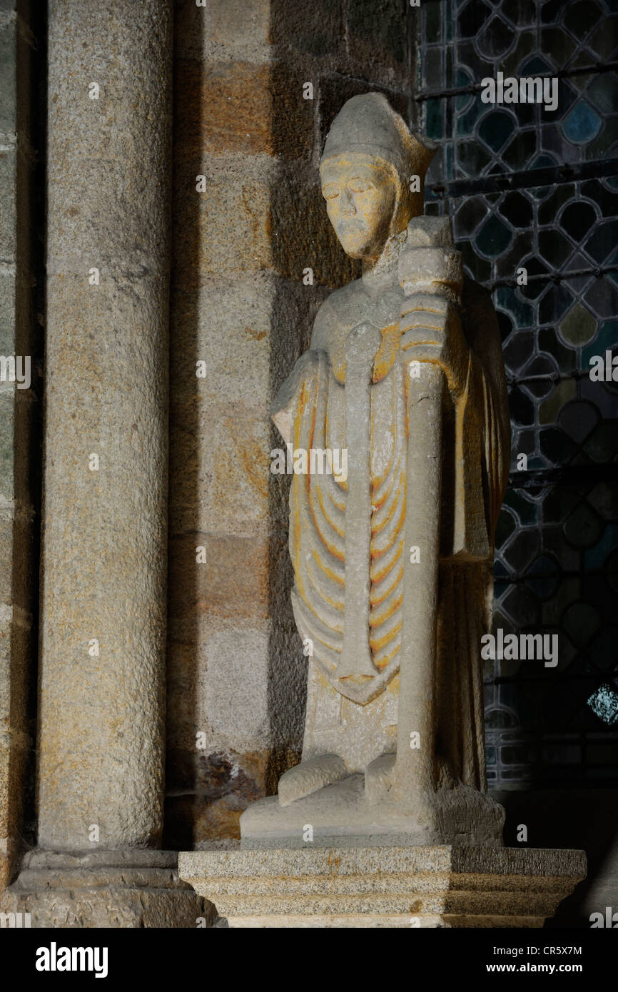 Frankreich, machte Manche, die Abtei von Mont Saint Michel, UNESCO-Welterbe, Abteikirche, Statue ...