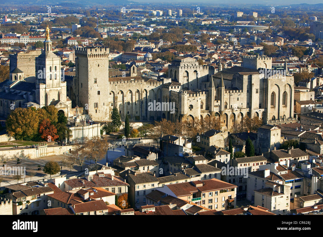 Frankreich, Vaucluse, Avignon, Papstpalast und Kathedrale von Notre ...