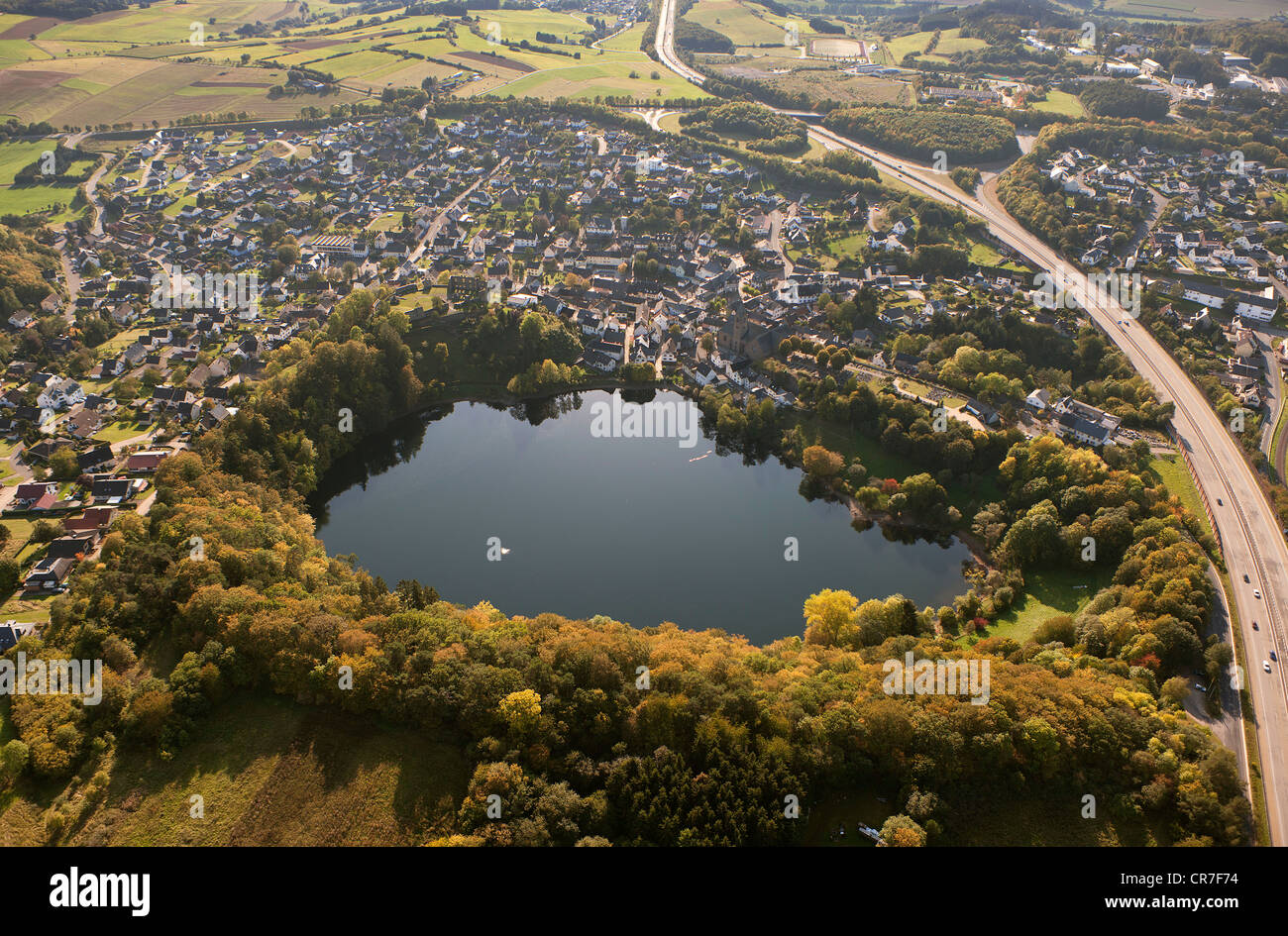 Luftaufnahme, Ulmener Meer, Ulmen, Eifel-Gebirge, Rheinland-Pfalz ...