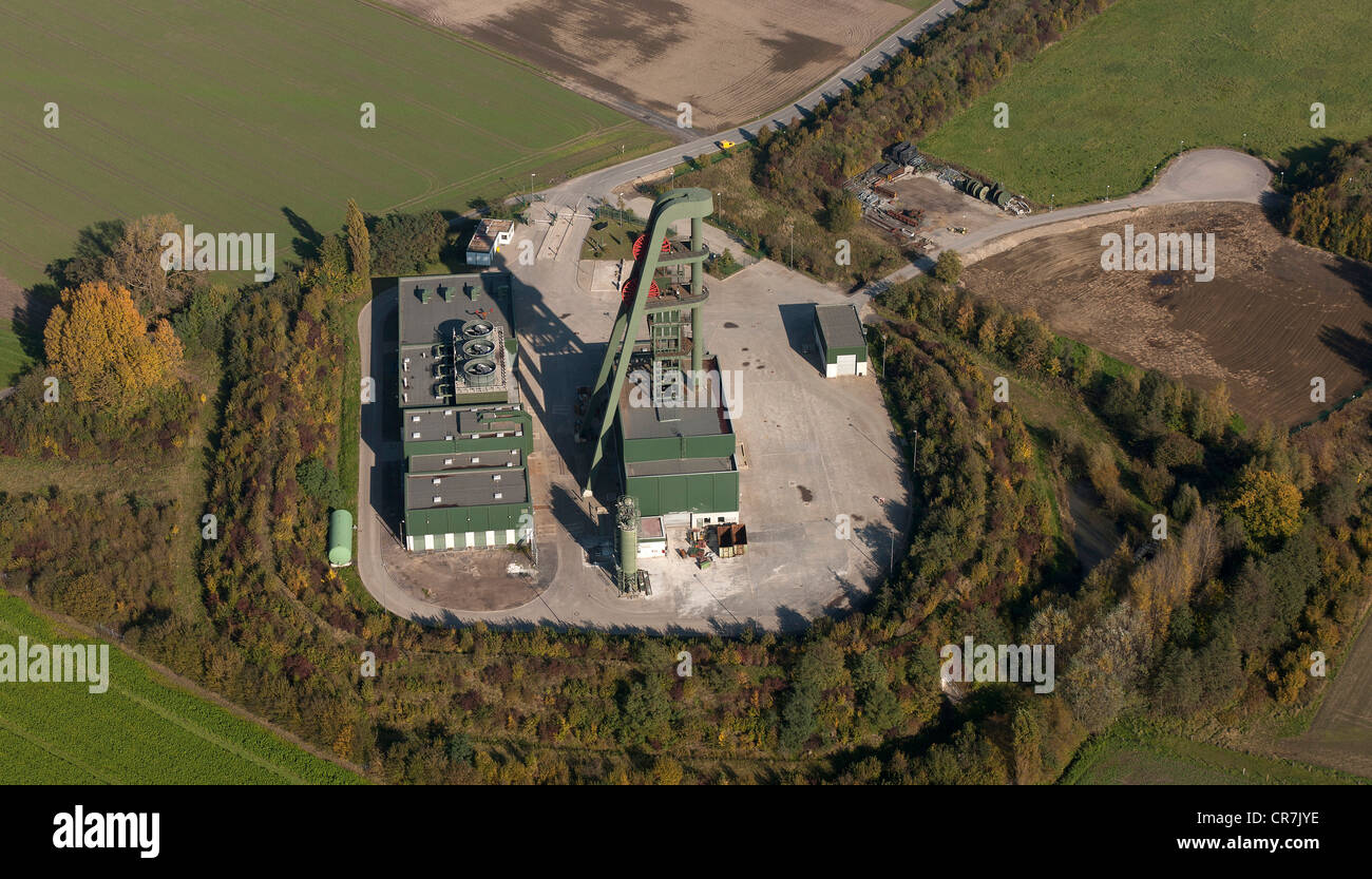 Luftaufnahme, Fördergerüst über Zeche Lerche, Zeche Heinrich-Robert ...