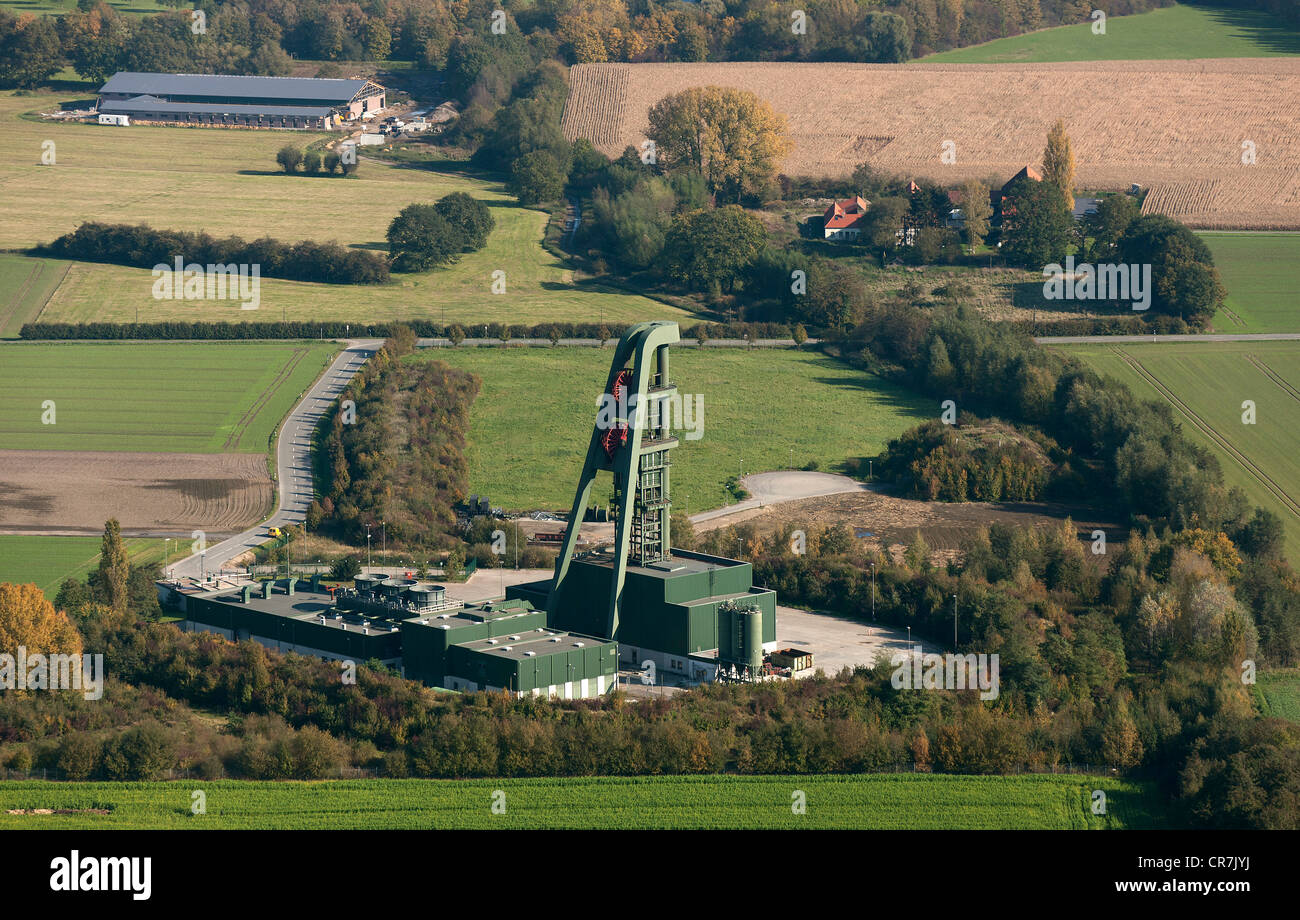 Luftaufnahme, Fördergerüst über Zeche Lerche, Zeche Heinrich-Robert ...