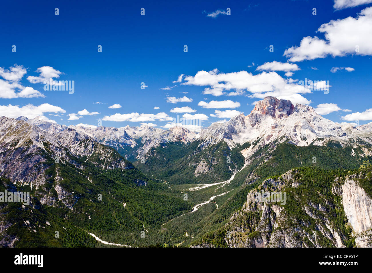 Blick vom Monte Piano in Alta Pusteria, alpinen Hochtal, Dolomiten, vor ...