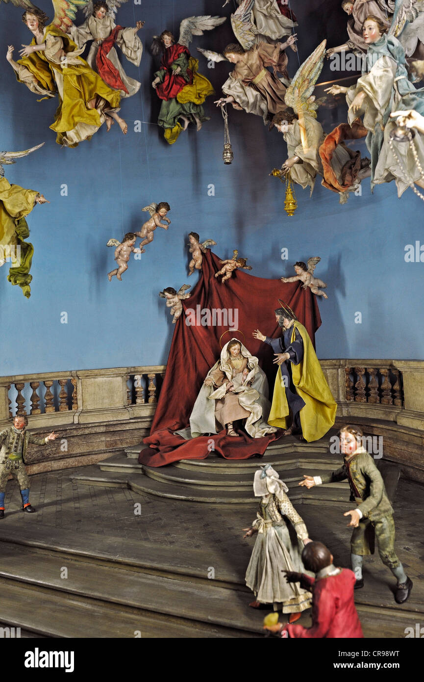 Krippe Kollektion Engel verehren in eine Krippe, Neapel von ca. 1780 ...