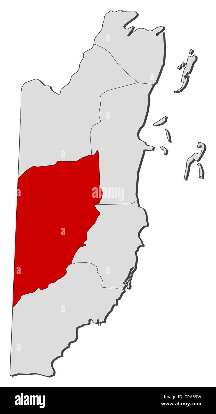 Political map belize several provinces -Fotos und -Bildmaterial in ...