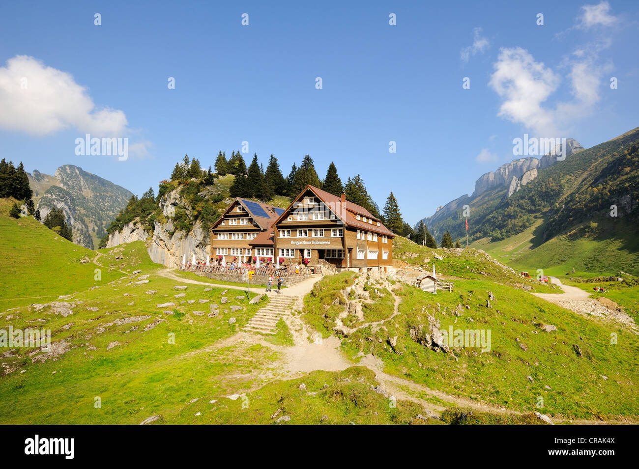 Berggasthaus Bollenwees, 1471 m, ein Berg-Gasthaus über Faelensee See ...