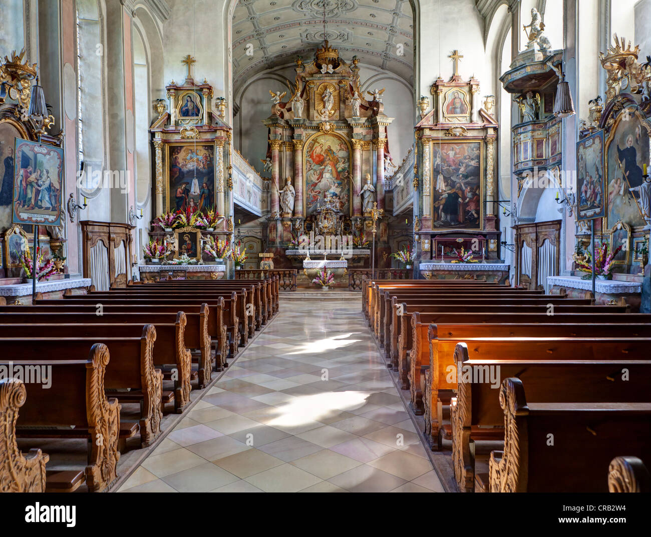 Innenansicht, Stiftskirche, Kloster Bernried Kloster Bernried bin ...