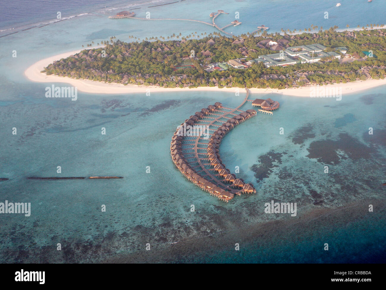 Luftaufnahme, Irufushi Island Hilton Resort, Noonu Atoll, Malediven ...