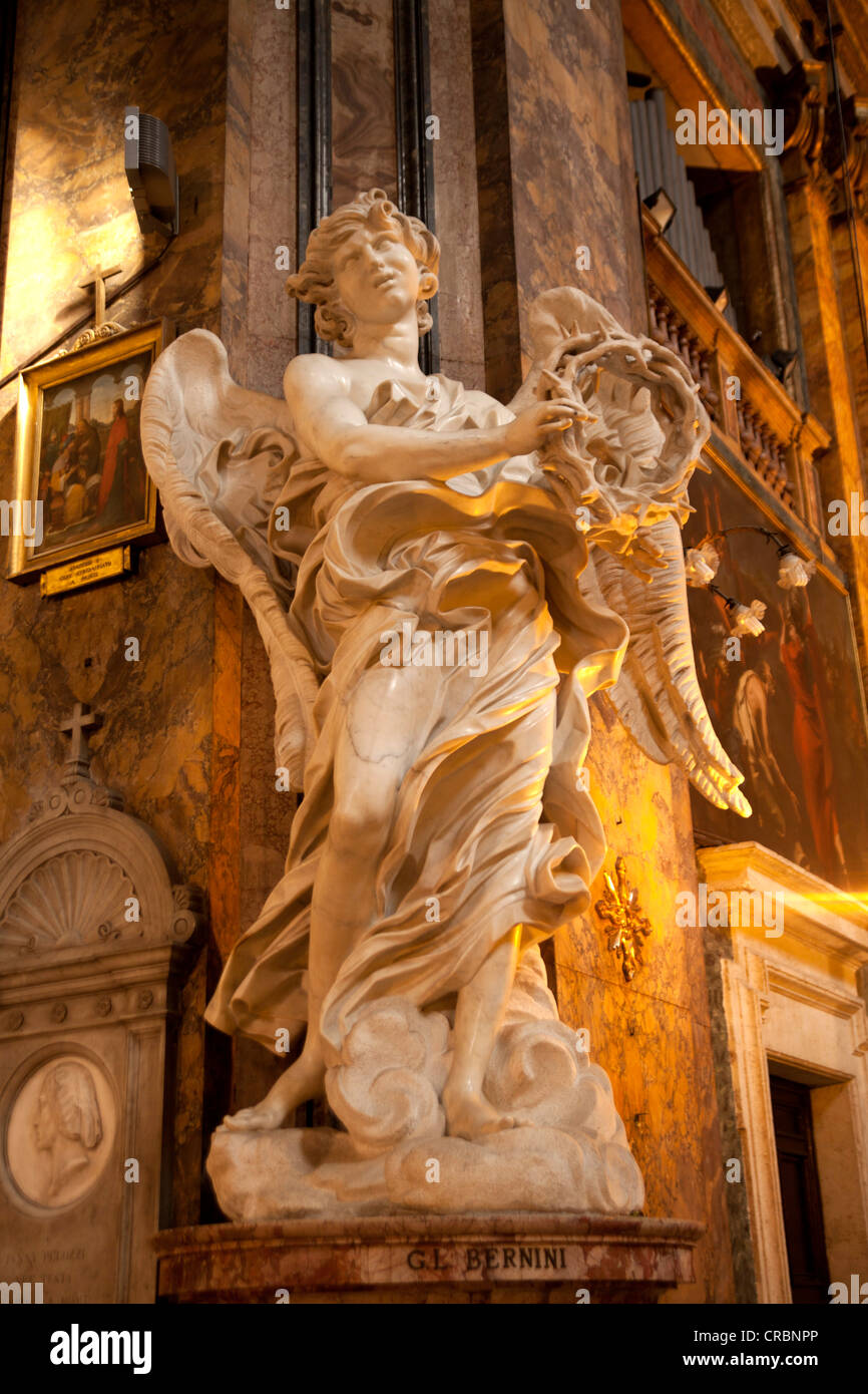 Engel Skulptur, Kirche der Sant'Andrea Delle Fratte mit Marmorstatuen ...