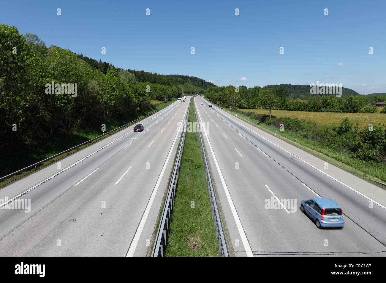 Autobahn A8 Autobahn in der Nähe von Irschenberg, Oberland, Upper ...