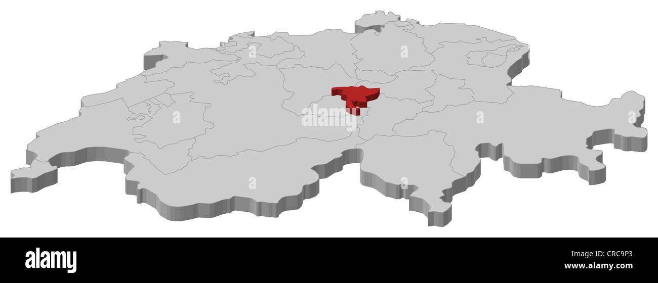 Map switzerland nidwalden highlighted -Fotos und -Bildmaterial in hoher ...