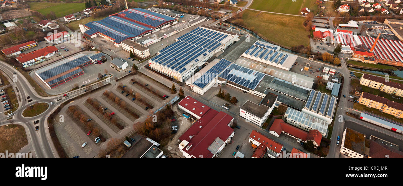 Luftaufnahme, Industriekomplex mit Unternehmen Lingl, ARO, UTT ...