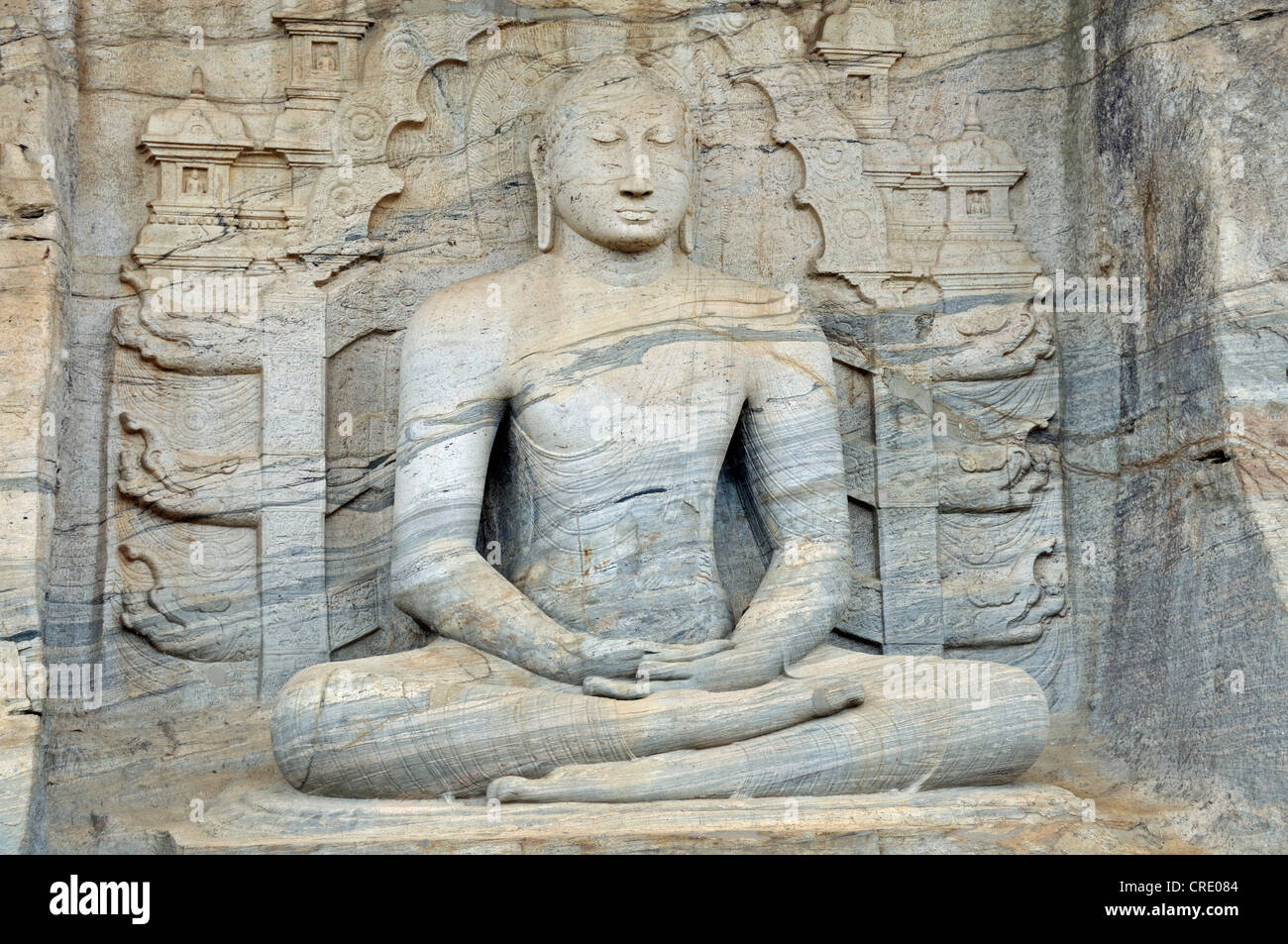 Buddha-Statue mit Meditation Geste Dhyana oder Samadhi Mudra, Gal ...