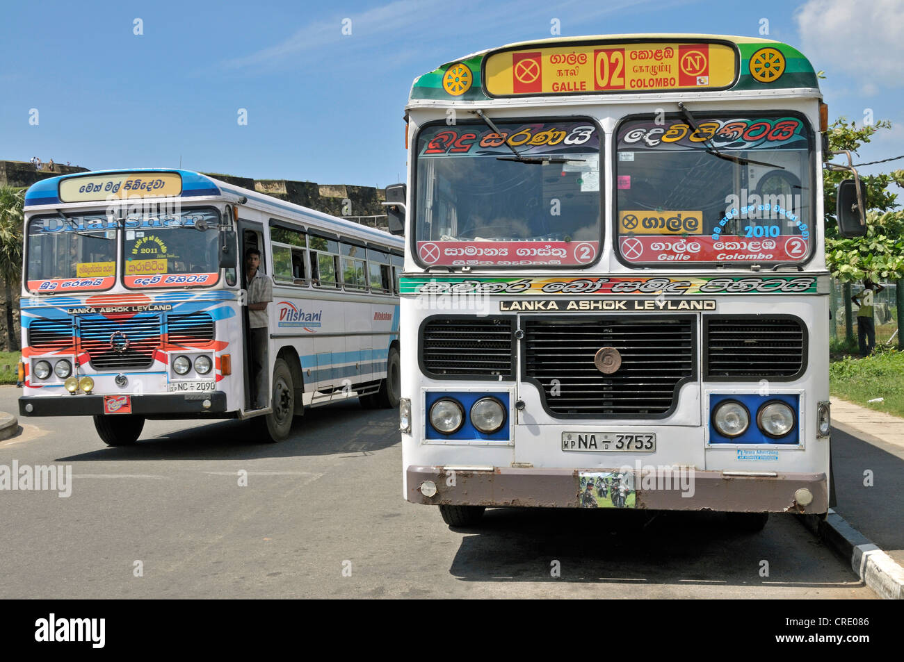 Lanka Askok Leyland, Busse, Busstation in Galle, Sri Lanka, Ceylon, Süd ...