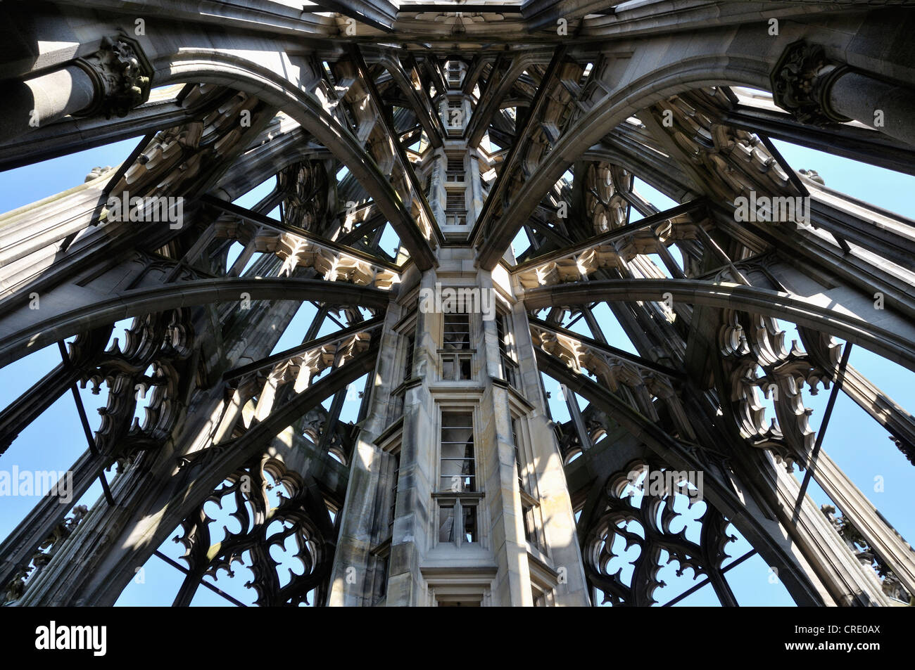 Spire, Innenansicht, Treppe zur Aussichtsplattform, Ulmer Münster ...