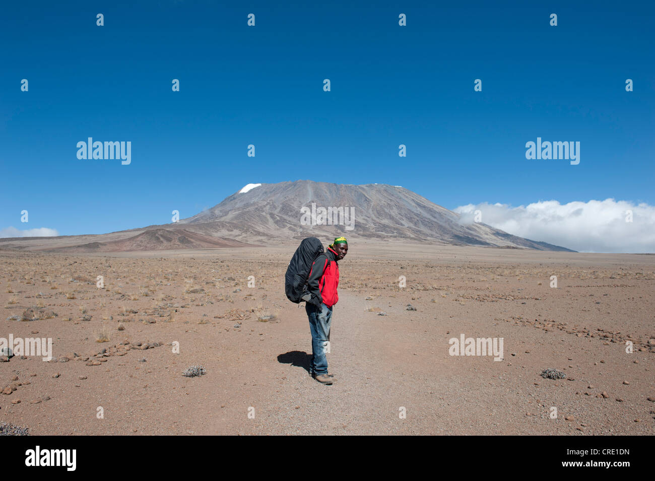Bergsteiger, überqueren den Kibo-Sattel auf den Gipfel des Mount ...