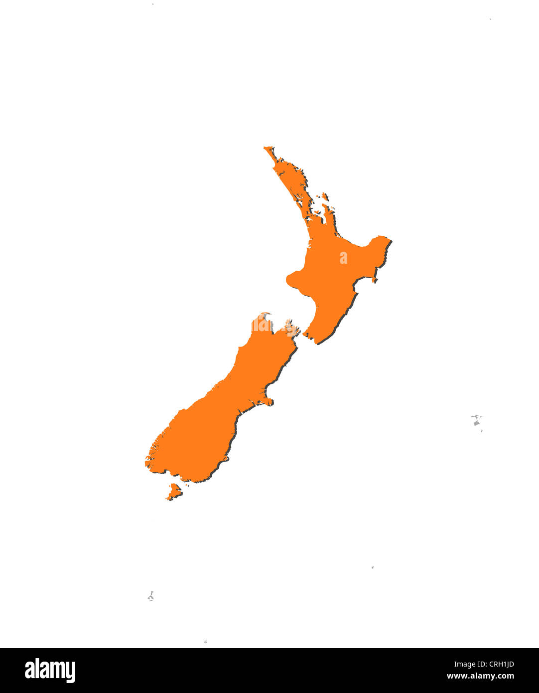 Politische Karte von Neuseeland mit mehreren Regionen Stockfotografie ...