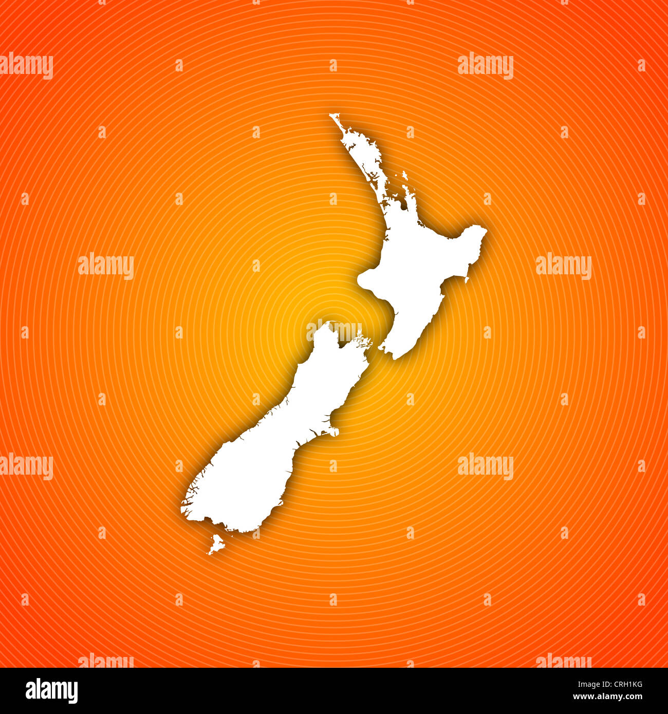 Politische Karte von Neuseeland mit mehreren Regionen Stockfotografie ...