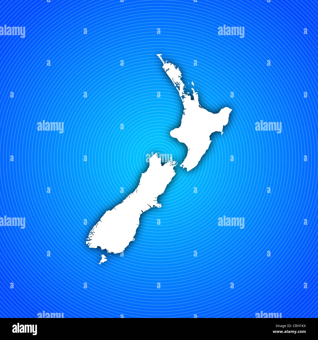 Politische Karte von Neuseeland mit mehreren Regionen Stockfotografie ...