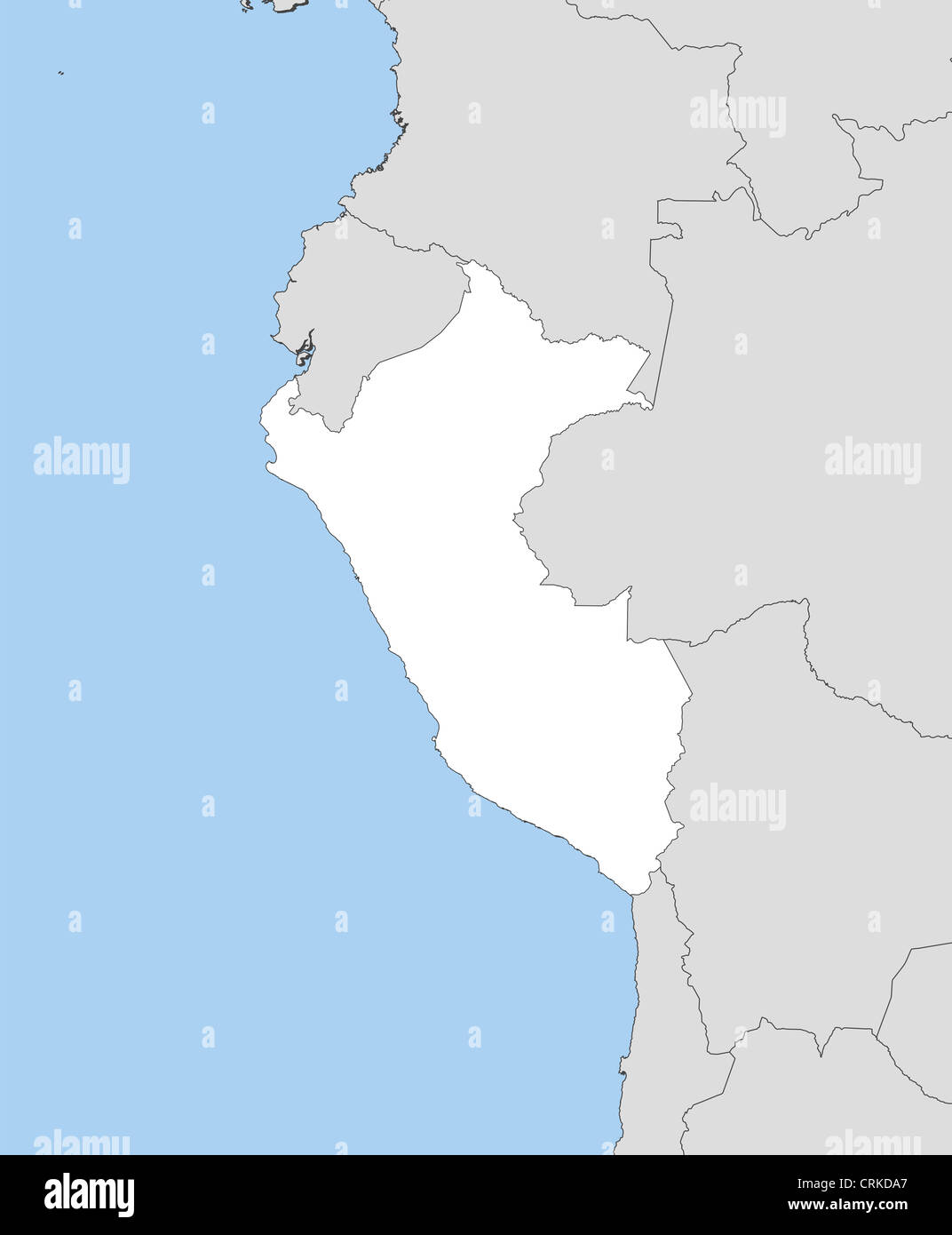 Politische Karte von Peru mit den verschiedenen Regionen ...