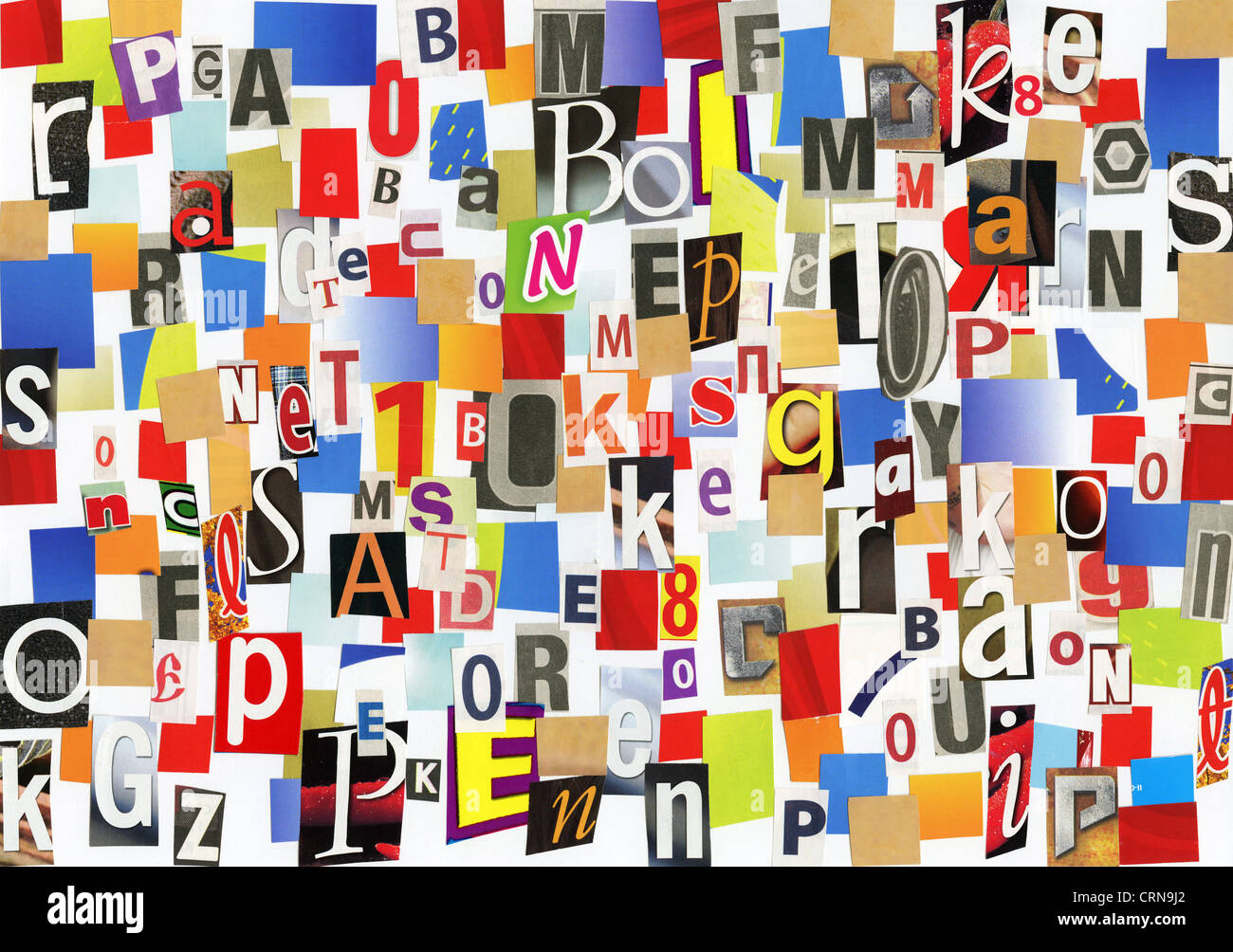 Handmade collage newspaper alphabet clippings -Fotos und -Bildmaterial ...