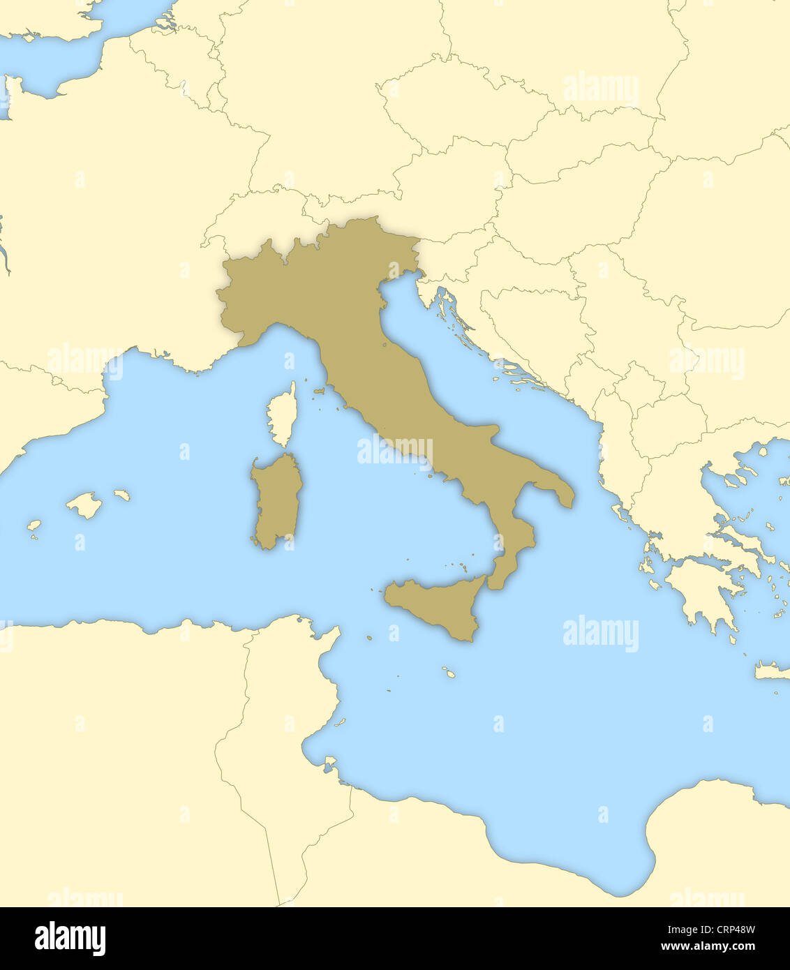 Politische Karte von Italien mit den verschiedenen Regionen ...