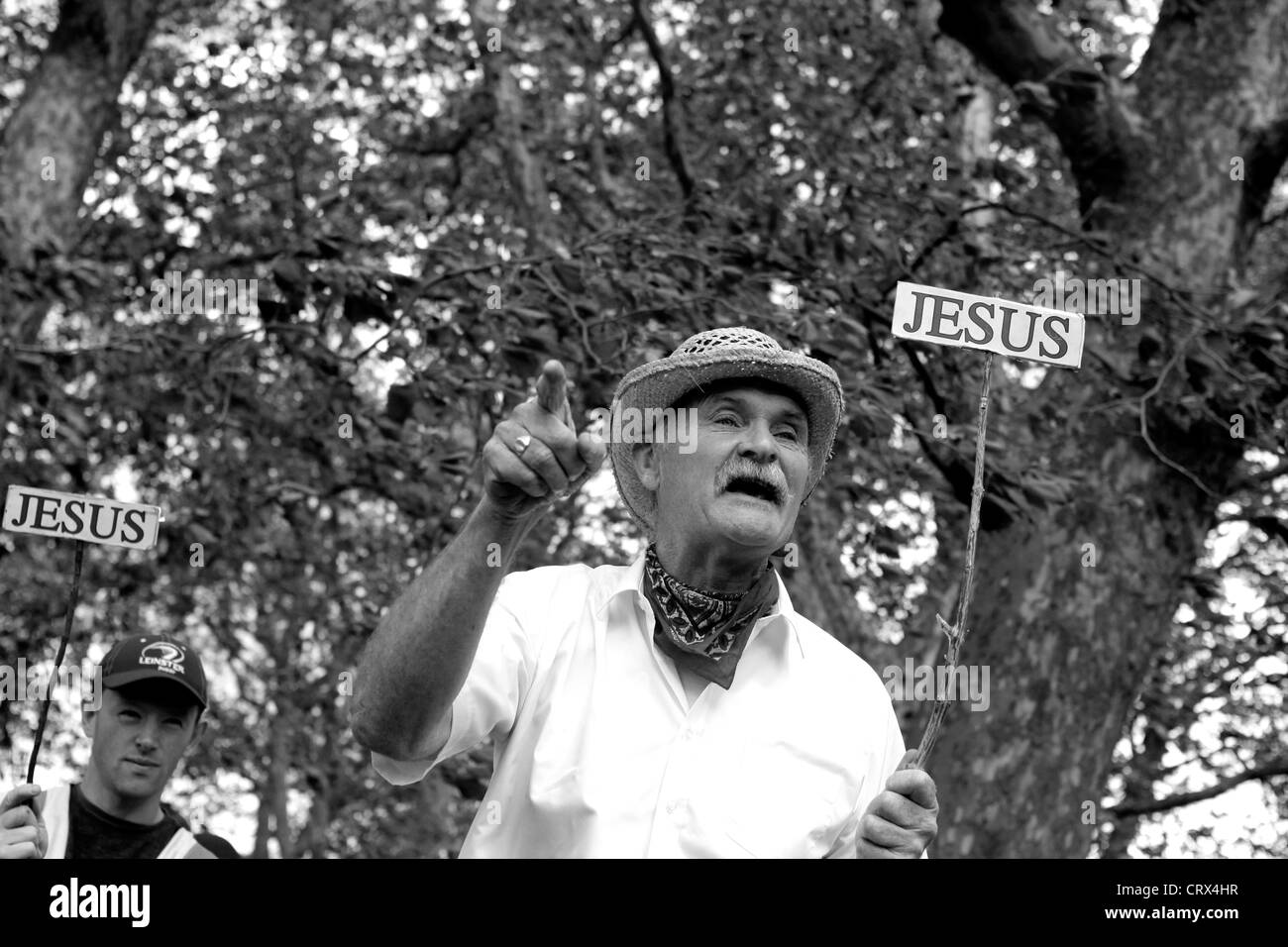 Christian Mann bei Speakers' Corner im Hyde Park, London ...