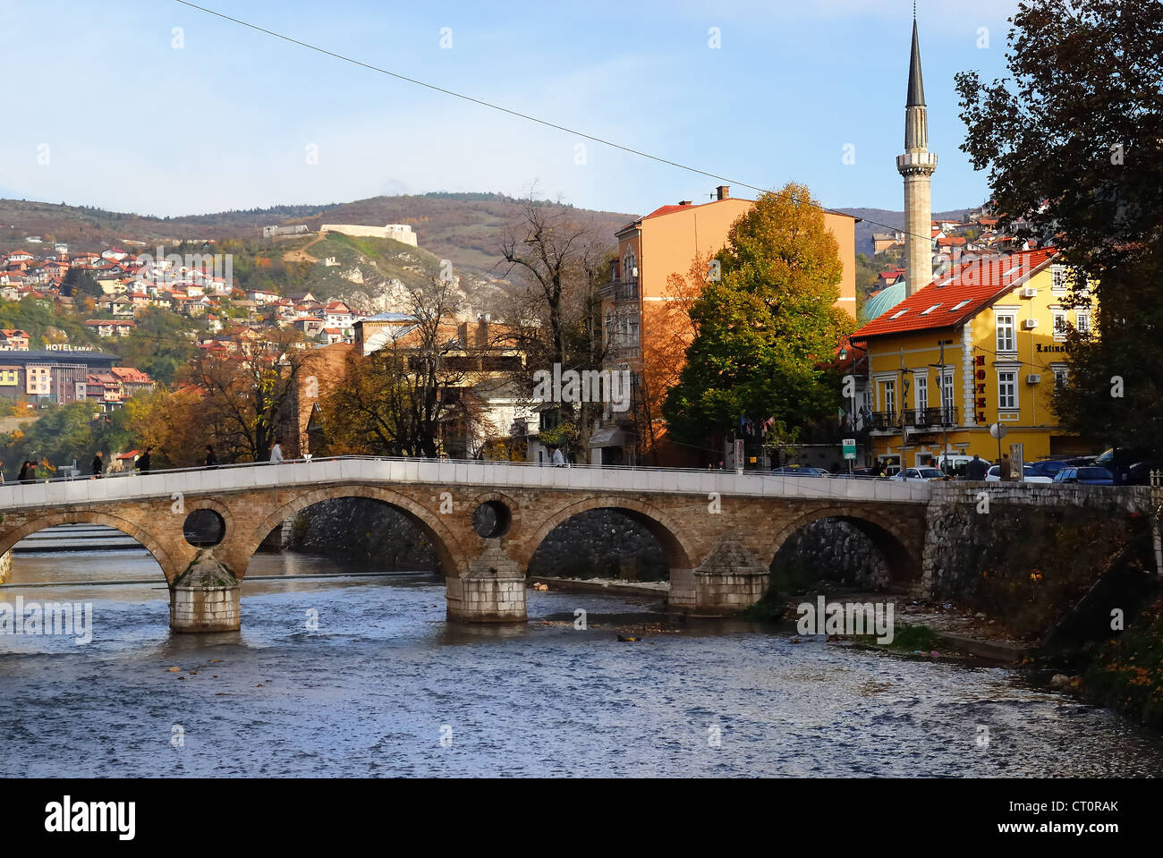 Bosnien, Sarajevo: Latein-Brücke (Bosnisch: Latinska Cuprija Principov ...