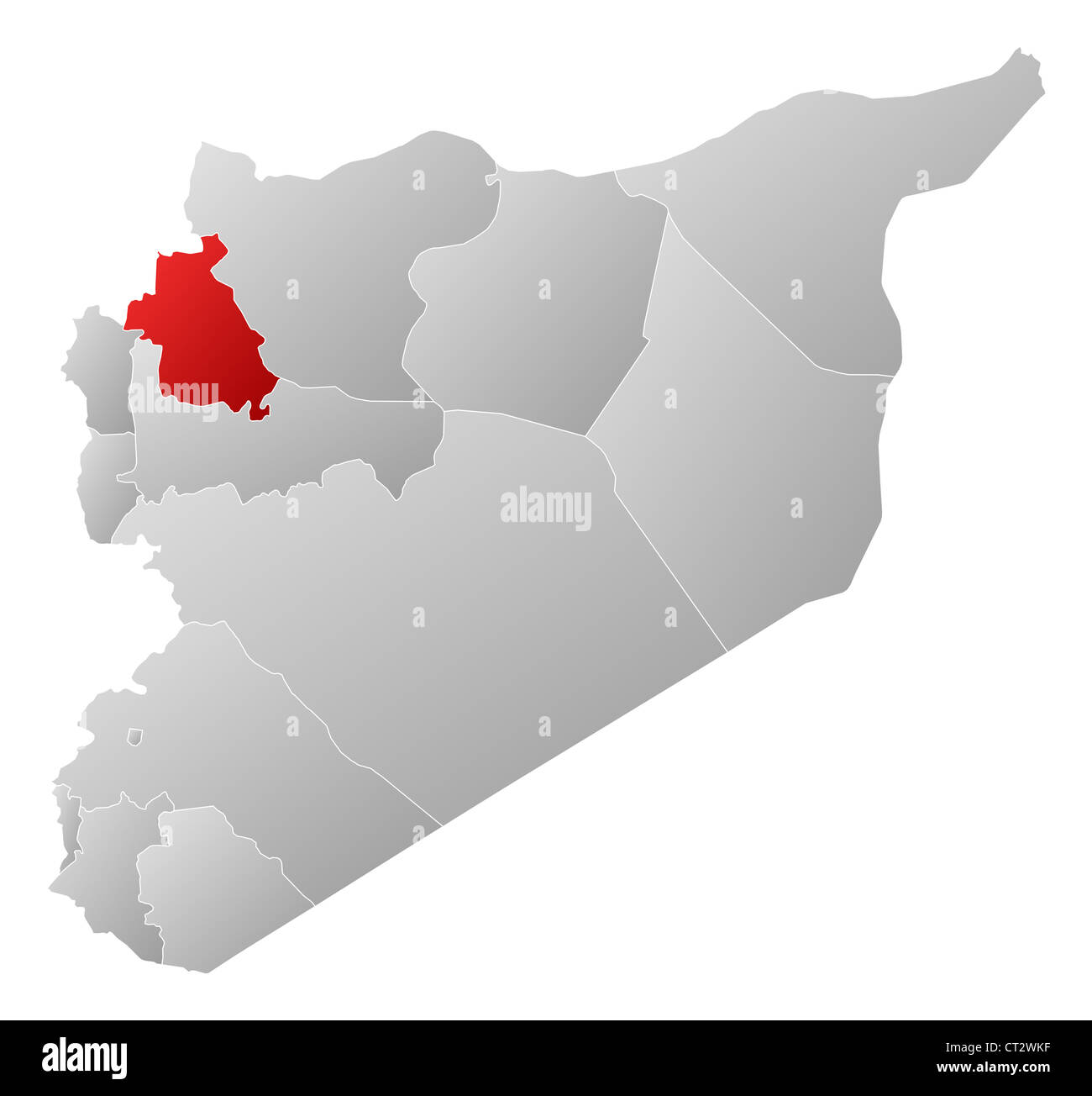 Politische Karte von Syrien mit den mehreren Provinzen wo Idlib ...