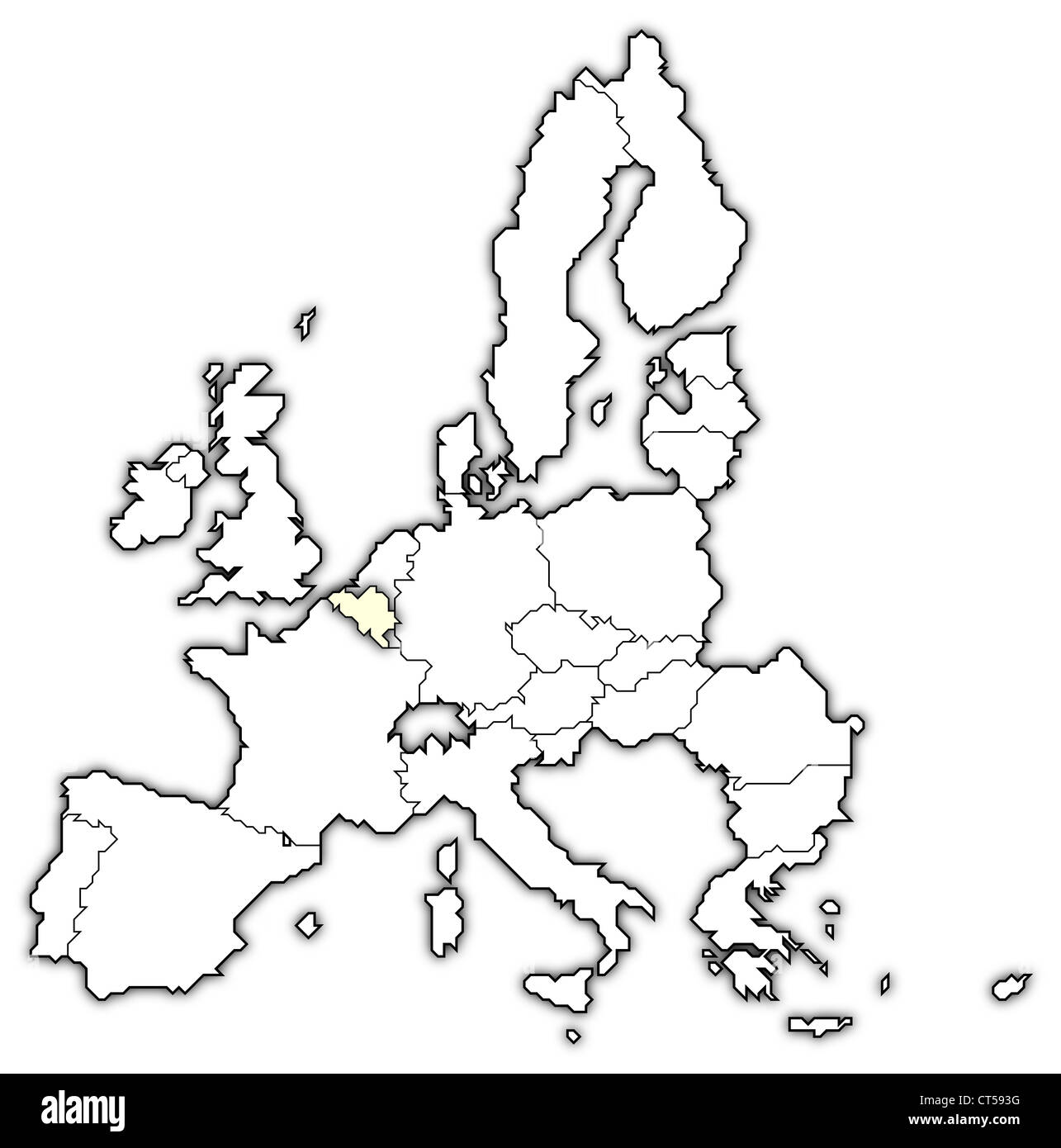 Politische Karte der Europäischen Union mit den mehrere Staaten wo ...