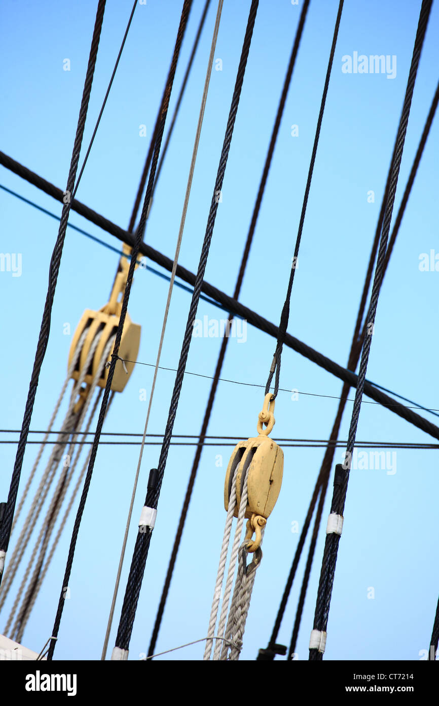 Masten und Seil Segeln Schiff alte Boot-detail Stockfotografie - Alamy