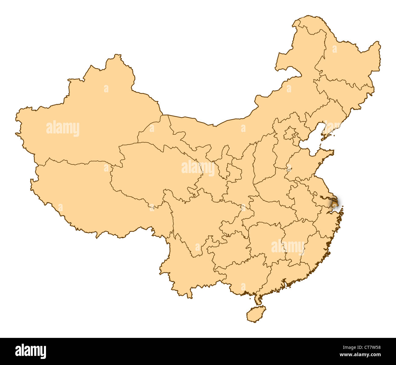 Karte von China in Shanghai markiert ist Stockfotografie - Alamy